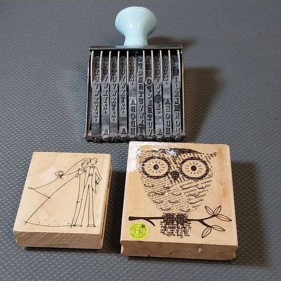 Two Ink Stamps + Letter Stamp (10 Letters and a time). - Auction Ohio