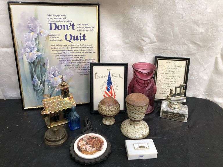 Brass Oil Lamp Base, Copper Church Music Box - Auction Ohio