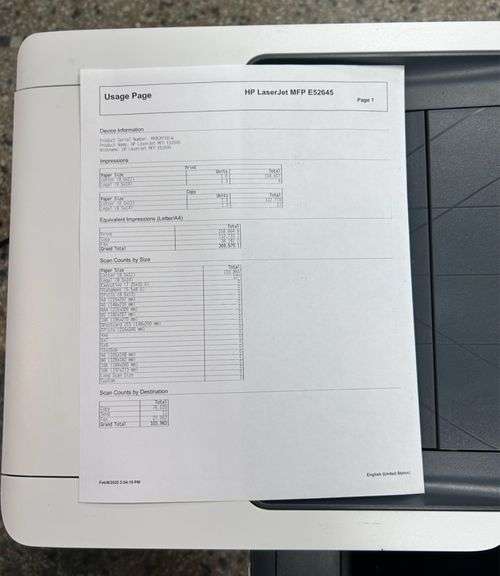 HP LaserJet MFP E52645 - Auction Ohio