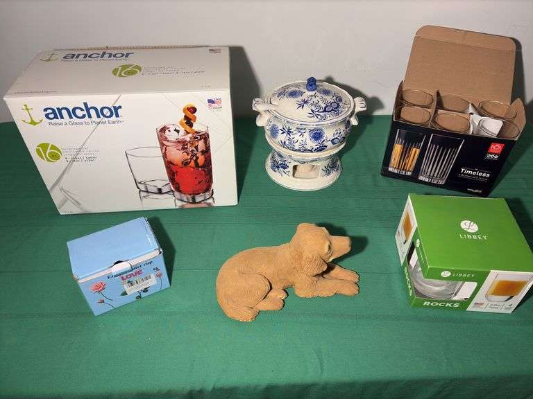 Anchor Hawking in Libby Glasses NIB and more - Auction Ohio