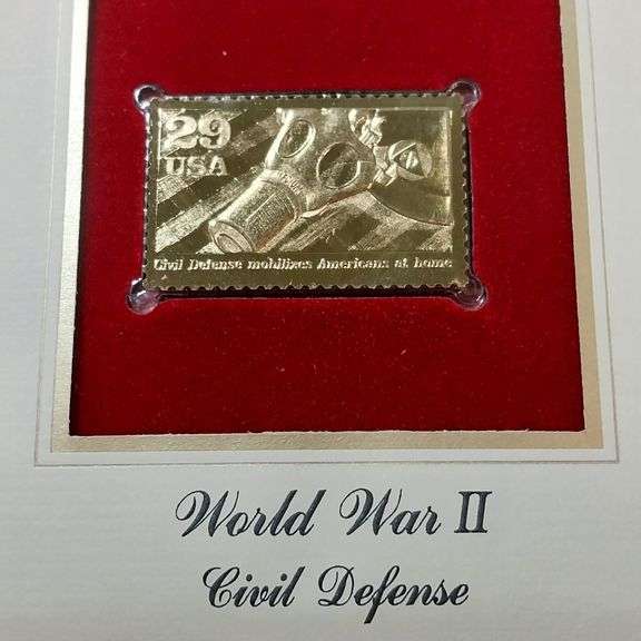 22KT Gold Replicas Stamps with Information Card - Auction Ohio