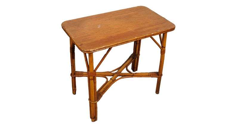 Vintage Rattan End Table - Auction Ohio