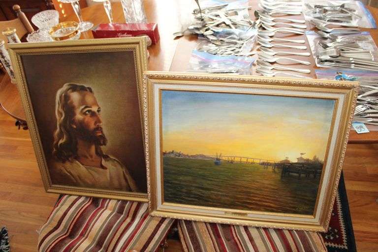 Jesus Portrait & Coastal Landscape - Auction Ohio