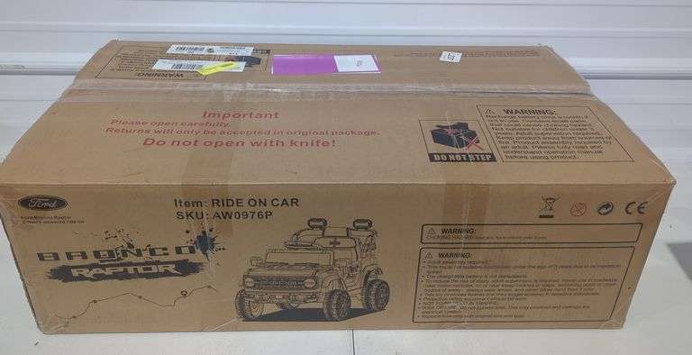 12V Ford Bronco Raptor Powered Ride on Truck w/ Remote Control ...