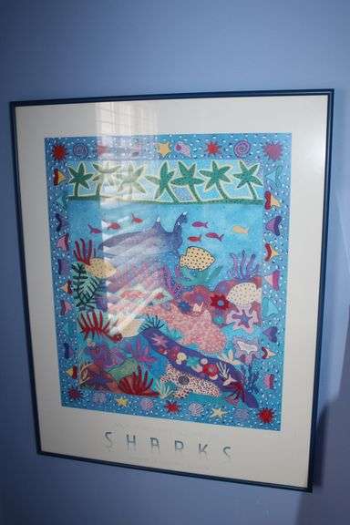 Colorful Sharks Poster - Auction Ohio