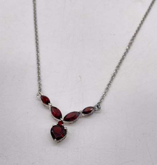 Sterling & Steel - Garnet Necklace - Auction Ohio