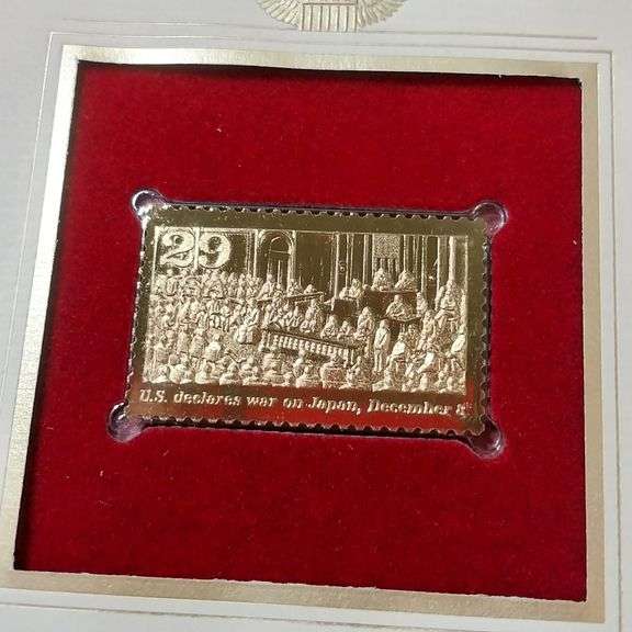 22KT Gold Replicas Stamps with Information Card - Auction Ohio