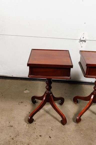 Vintage Pair of End Tables/Plant Stands With Scroll Legs - Auction Ohio