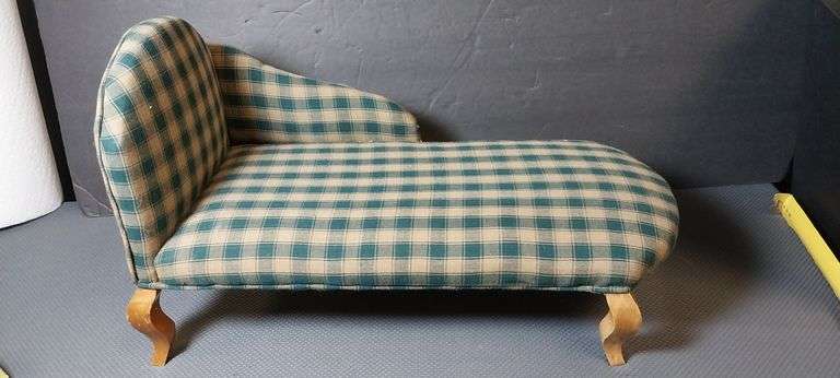 The Tender Art Collection Doll Chaise Wooden Upholstered. - Auction Ohio
