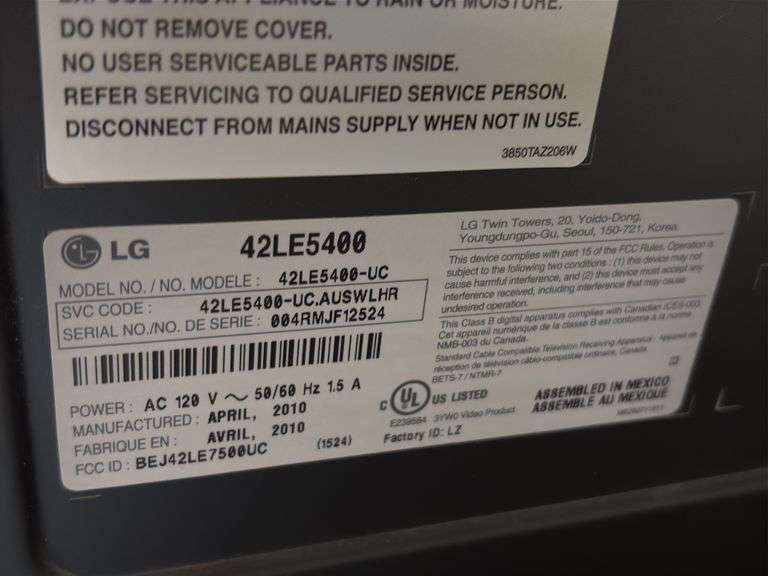 LG Flatscreen TV - Auction Ohio