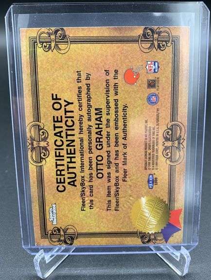 1999 Fleer Otto Grahm Autograph Signed Football Card - Auction Ohio