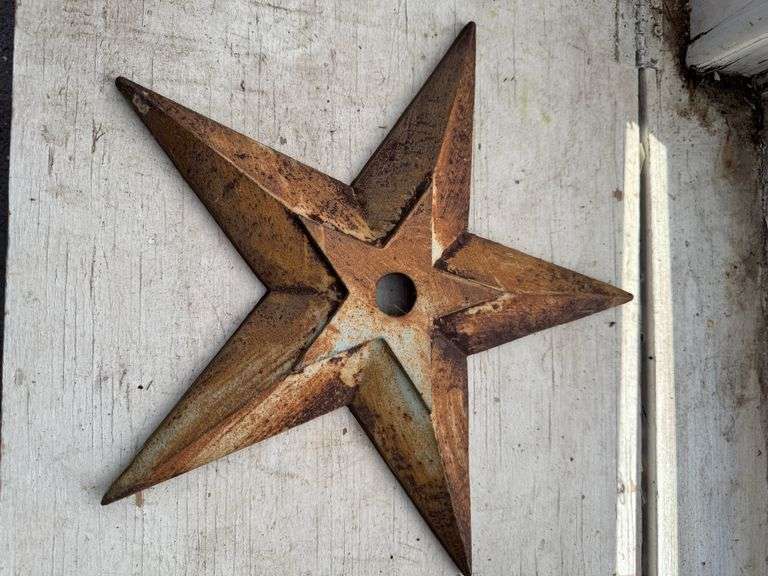 Antique architectural building support cast iron star - Auction Ohio