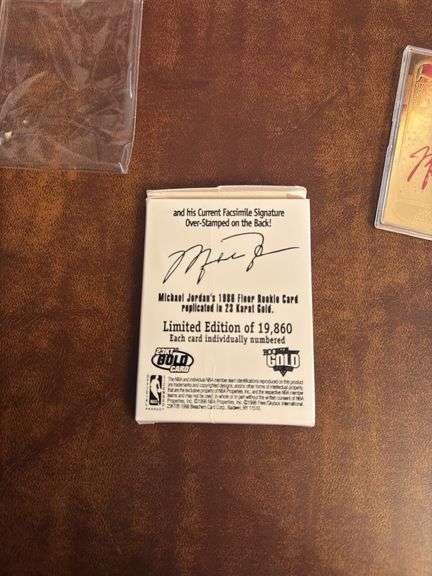 Michael Jordan Replica of OG Fleer Rookie Card in 23K Gold - Auction Ohio
