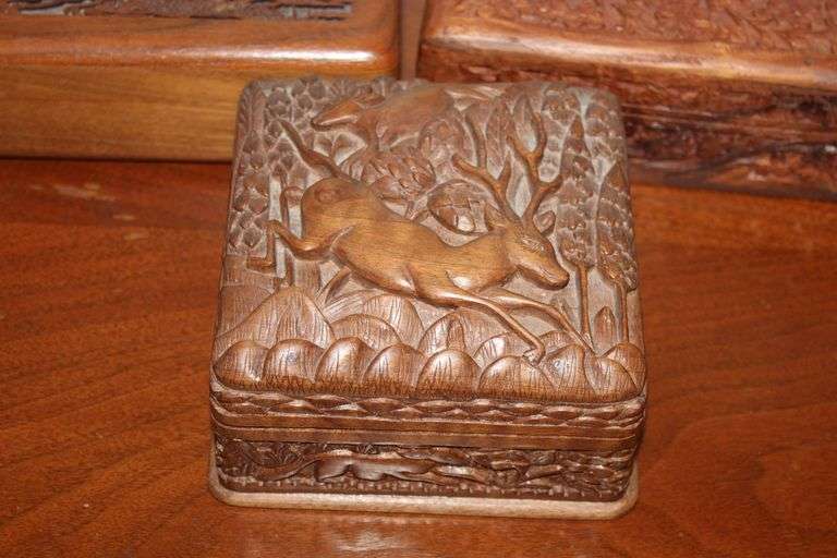 Carved Wooden Boxes - Auction Ohio