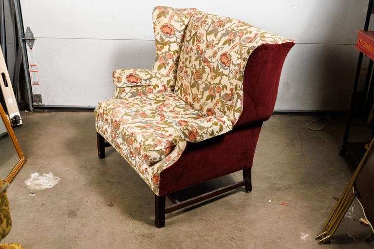 Unique Double Wingback Chair with Birds - Auction Ohio