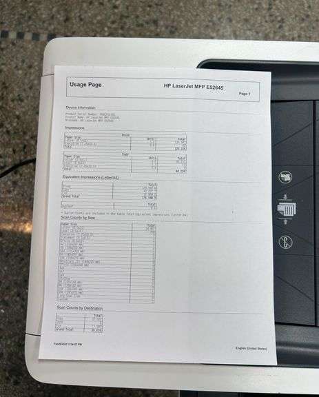 HP LaserJet MFP E52645 - Auction Ohio