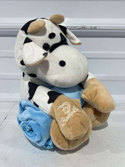 Baby Stuffed Cow Plush w/ Receiving Blankets - Auction Ohio