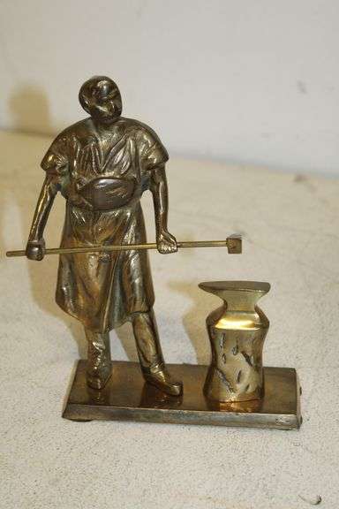 Brass Iron Worker Sculpture - Auction Ohio