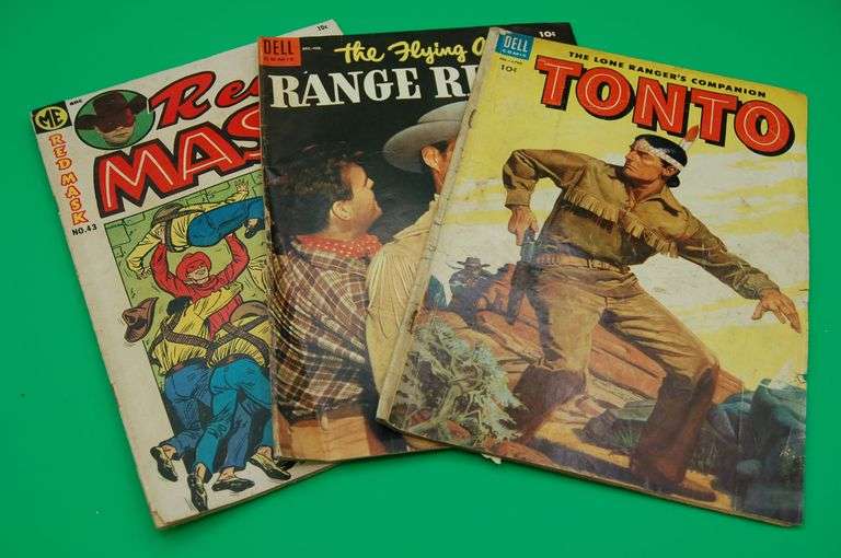 (3) 10¢ Comics: Red Mask, Tonto, Range Rider - Auction Ohio