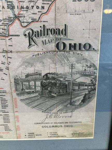 Railroad Map of Ohio - Auction Ohio