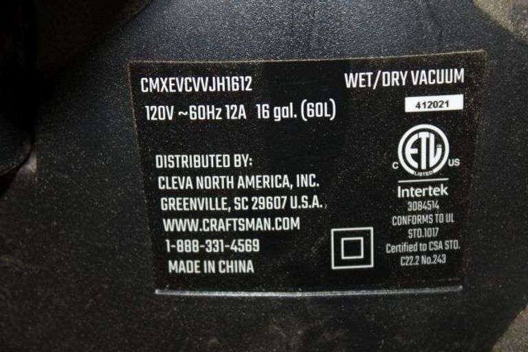 Wet/Dry Vaca - Auction Ohio