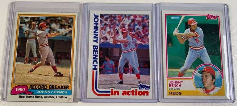 1981-1983 Topps Baseball Johnny Bench Lot (3) - Auction Ohio