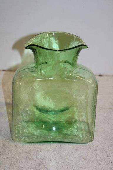 MCM Blenko Green Glass Pitcher - Auction Ohio
