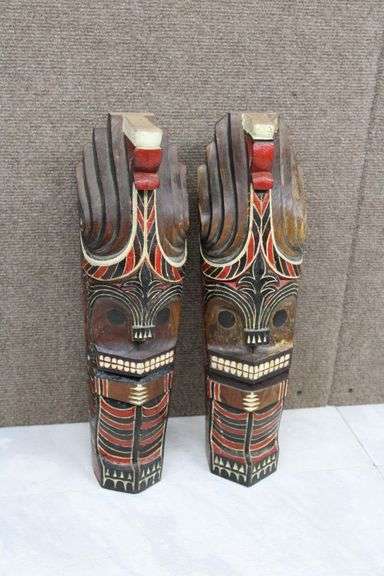 Carved Wpod Masks/Carved Rocks - Auction Ohio