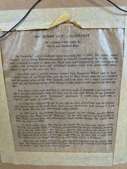 “The Dummy Line” Nantucket Watercolor - Auction Ohio