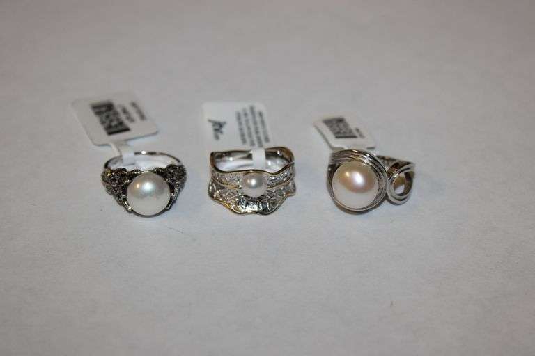 Sterling Silver & Pearls Rings - Auction Ohio