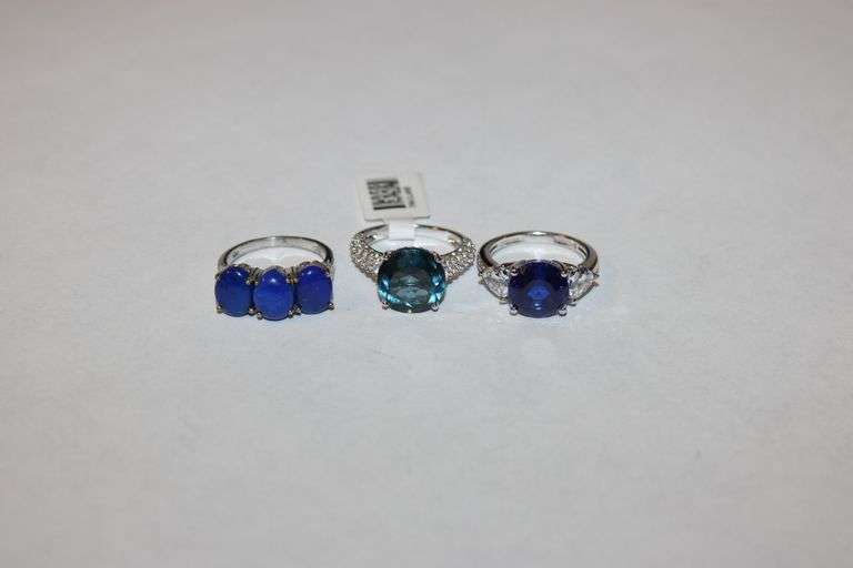 Sterling Silver & Blue Gemstone Rings - Auction Ohio