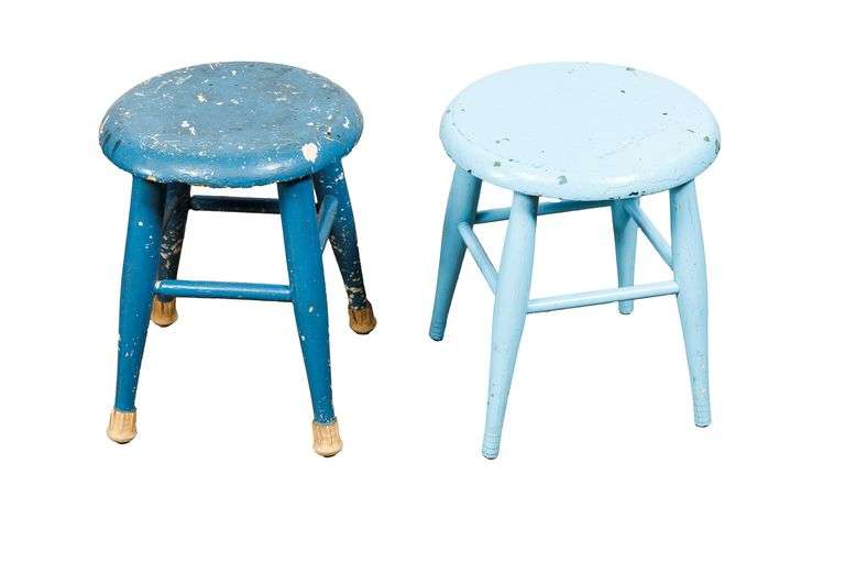 Pair of MCM Vintage Painted Stools - Auction Ohio