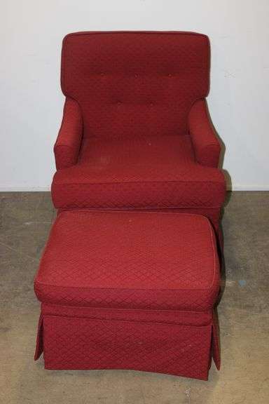 Red Arm Chair & Ottoman - Auction Ohio
