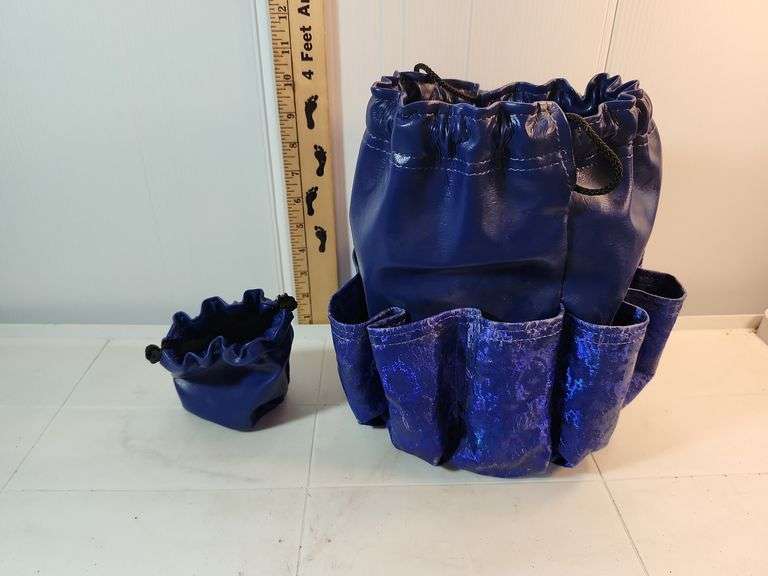 Blue Drawstring BINGO Bag - Auction Ohio