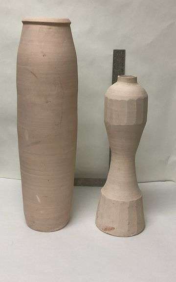 Large Beige Finish Ceramic Vases - Auction Ohio