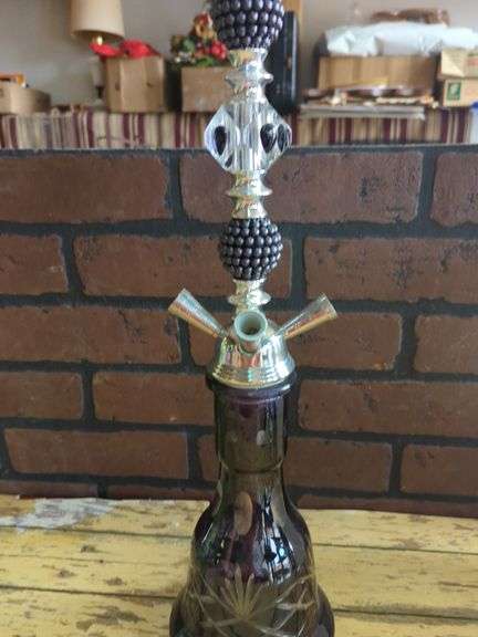Amethyst Glass Shisha Hookah - Auction Ohio