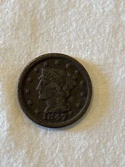 1847 One cent coin - Auction Ohio