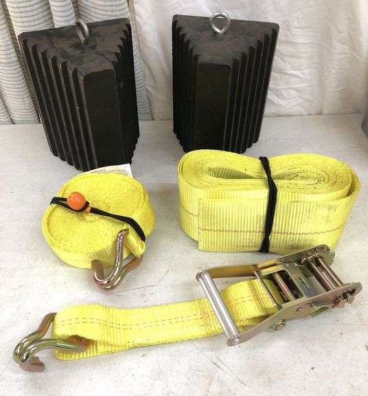 Wheel Chocks, Ratchet Straps - Auction Ohio
