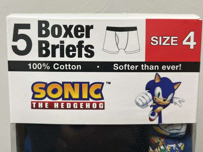 Boys SONIC Boxer Briefs - Size 4 - Auction Ohio