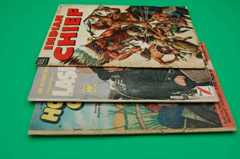 (3) 10¢ Comics: Indian Chief, Lash Larue Western, Hopalong Cassidy ...