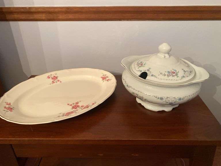 Edwin Knowles serving platter and Schmidt porcelain soup tureen ...