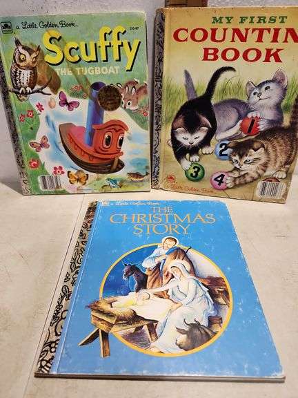3 Vintage Golden Books 1974 Scuffy The Tugboat, 1957 My First Counting ...