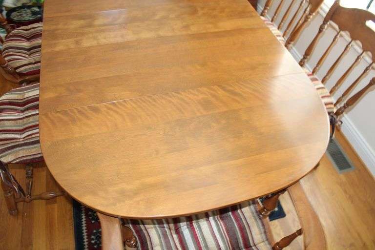 Ethan Allen Colonial Maple Dining Set - Auction Ohio