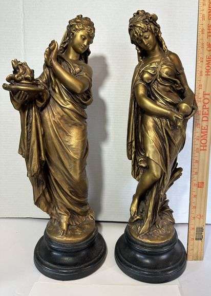 Mid Century Goddess 20" Statues Hollywood Regency Marwal Chalkware ...