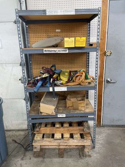 Shelf with Ratchet Straps, Tow Straps & More - Auction Ohio