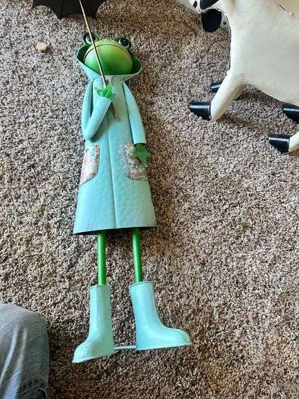 Metal frog and goat sculptures - Auction Ohio