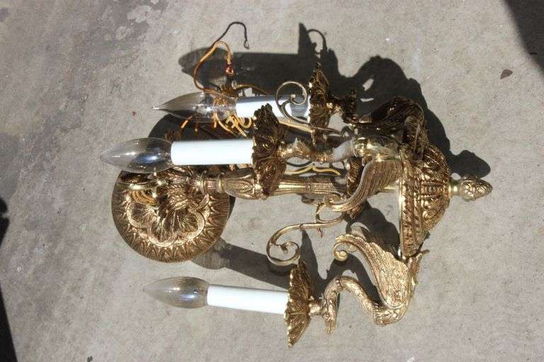 Rococo Swan Light Fixture - Auction Ohio