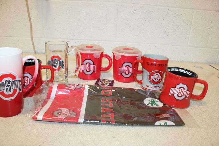 OSU Mugs & Flag - Auction Ohio