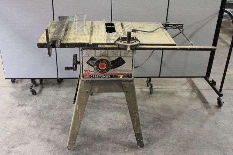 Sears Craftsman 10-Inch Motorized Table Saw, Model 113.295752 - Auction Ohio