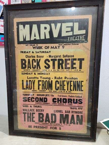 Vintage Marvel Theatre Poster - Auction Ohio